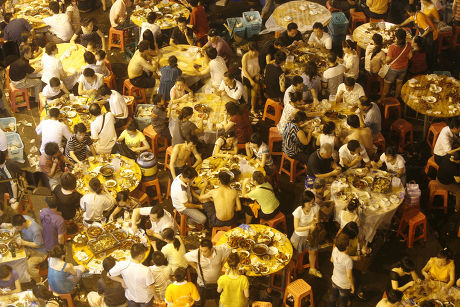 Local Residents Have Late Supper Snack Editorial Stock Photo - Stock ...