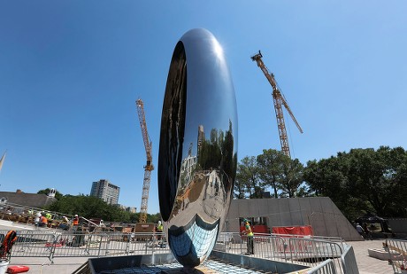 Newly Installed Sculpture Cloud Column Stainless Editorial Stock Photo ...