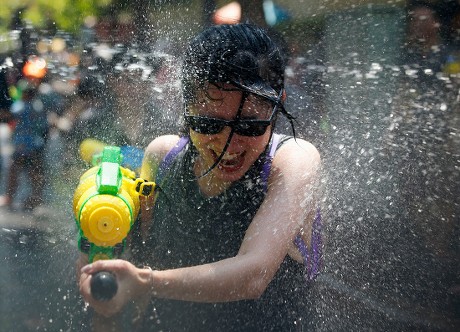 Foreign Reveler Doused Water Gun Battle Editorial Stock Photo - Stock ...