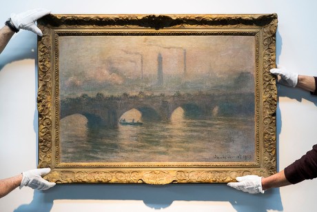 Museum Technicians Hang Painting Waterloo Bridge Editorial Stock Photo ...