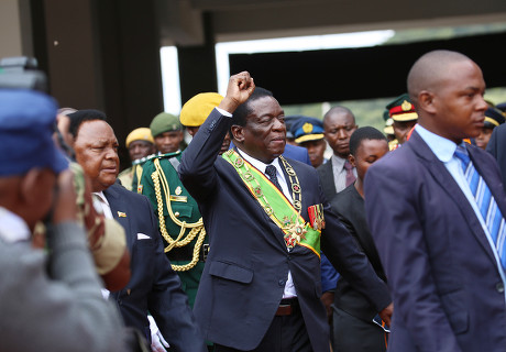 Zimbabwean President Emmerson Mnangagwa C Arrives Editorial Stock Photo ...