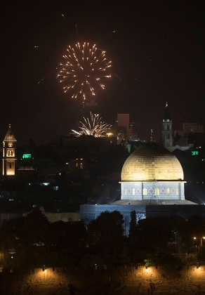 General View Over Dome Rock Fireworks Editorial Stock Photo - Stock ...