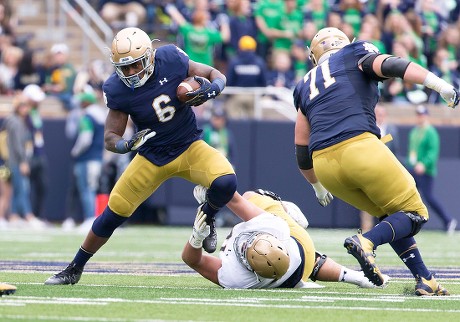 NCAA Football Notre Dame Blue-Gold Spring Game, USA - 21 Apr 2018 Stock ...