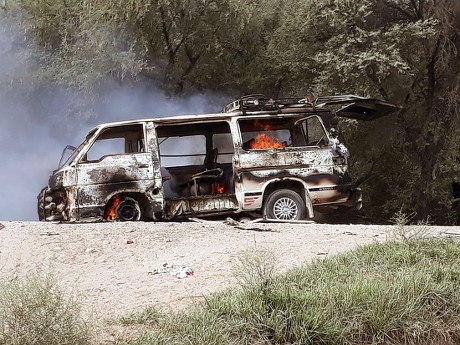 Burning Passenger Van Seen Following Explosion Editorial Stock Photo ...