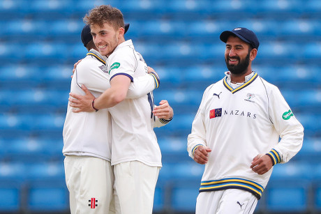 Yorkshires Ben Coad Celebrates Wicket Notts Editorial Stock Photo ...