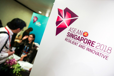Delegates Walk Past Asean Logo Inside Editorial Stock Photo - Stock ...