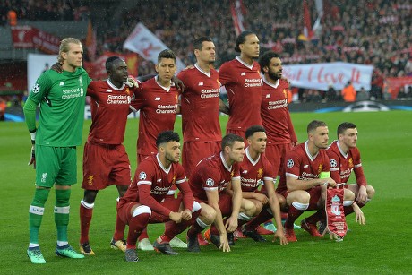 Liverpools Starting Eleven Poses Photographers During Editorial Stock ...