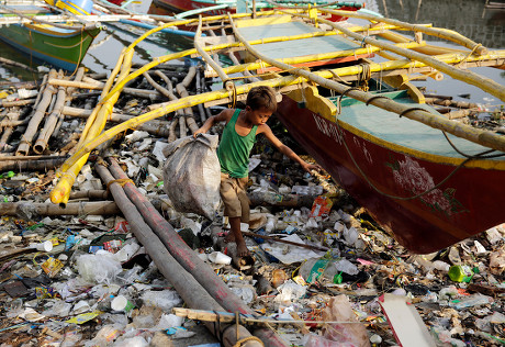 Filipino Boy Collects Recyclable Materials Along Editorial Stock Photo ...