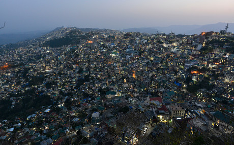 Birds Eye View Dusk Aizawl City Editorial Stock Photo - Stock Image ...
