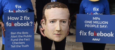 Protester Wearing Mask Depicting Facebooks Ceo Editorial Stock Photo ...