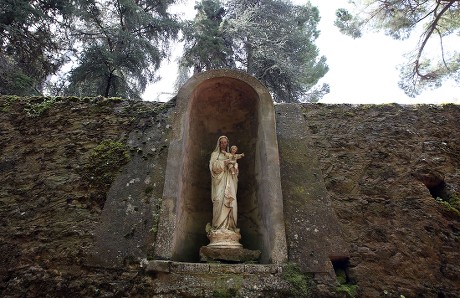 Statue Virgin Mary Seen Monastery Notre Editorial Stock Photo - Stock ...