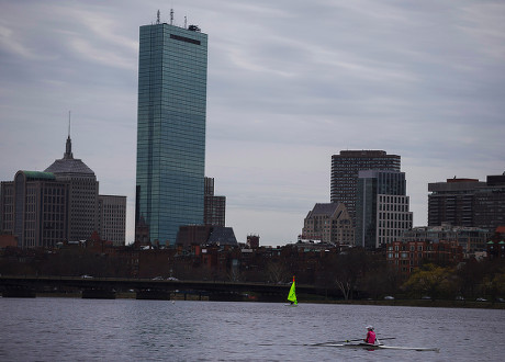 People Sail Scull On Charles River Editorial Stock Photo - Stock Image ...