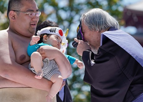 Nakizumo Crying Baby Contest in Tokyo, Japan - 28 Apr 2018 Stock ...