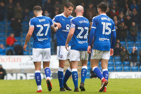 Chesterfield Players Celebrate After Opening Scoring Editorial Stock ...