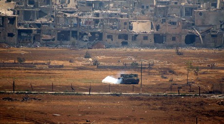 Syrian Army Tank Takes Position During Editorial Stock Photo - Stock ...