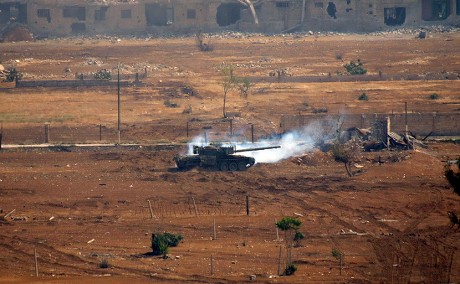 Syrian Army Tank Takes Position During Editorial Stock Photo - Stock ...