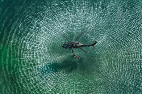 Downforce Black Hawk Helicopters Rotor Blades Editorial Stock Photo ...