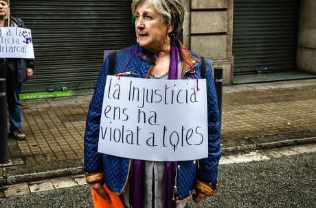 Woman Seen Carrying Sign Hanging Her Editorial Stock Photo - Stock ...