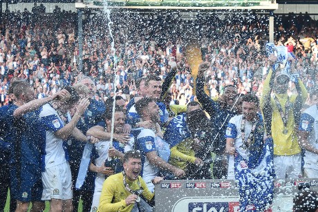 Blackburn Rovers Players Celebrate Promotion During Editorial Stock ...
