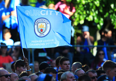 Manchester City Fans Wave Flags Editorial Stock Photo - Stock Image ...