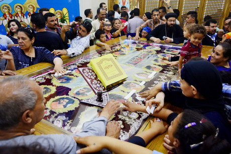 Relatives Gather Around Portraits Egyptian Coptic Editorial Stock Photo ...