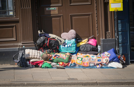 Homeless Person Sleeping Sun Windsor Today Editorial Stock Photo ...