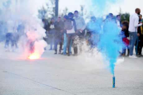 Smoke Bombs Flares Set Off Outside Editorial Stock Photo - Stock Image ...