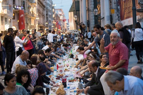 Turkish People Break Their Fast On Editorial Stock Photo - Stock Image ...
