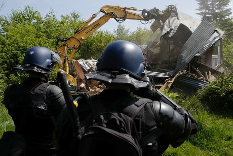 Bulldozer Destroys Makeshift House During Second Editorial Stock Photo ...