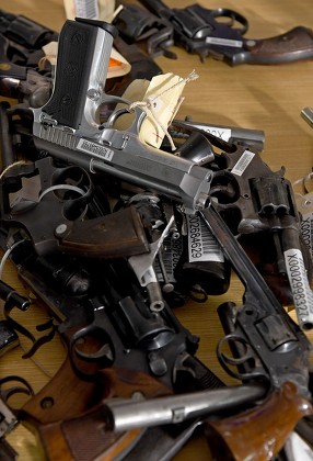 Assortment Hand Guns Rifles Handed During Editorial Stock Photo - Stock ...