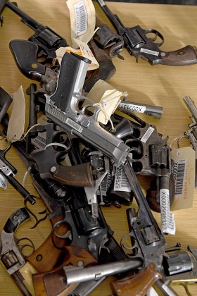 Assortment Hand Guns Rifles Handed During Editorial Stock Photo - Stock ...