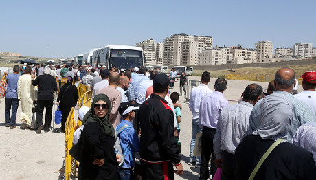 Palestinian Worshipers Wait Buses After They Editorial Stock Photo ...
