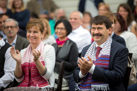 Hungarian President Janos Ader His Wife Editorial Stock Photo - Stock ...