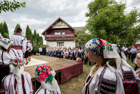 Dancers Dressed Folk Costumes Perform During Editorial Stock Photo ...