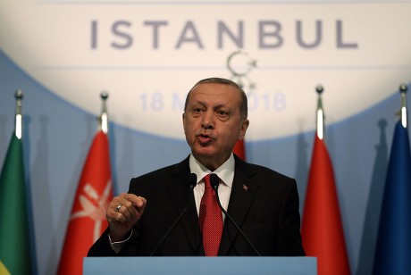 Turkish President Recep Tayyip Erdogan Speaks Editorial Stock Photo ...