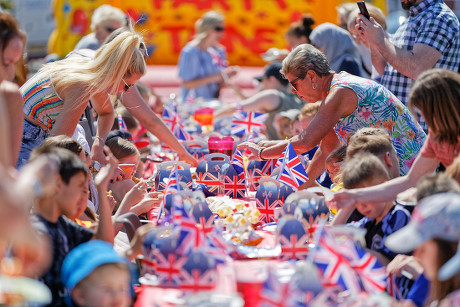 Adults Young Children Enjoy Street Party Editorial Stock Photo - Stock ...