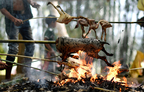 Tiwa Tribals Roast Chicken Goat After Editorial Stock Photo - Stock ...
