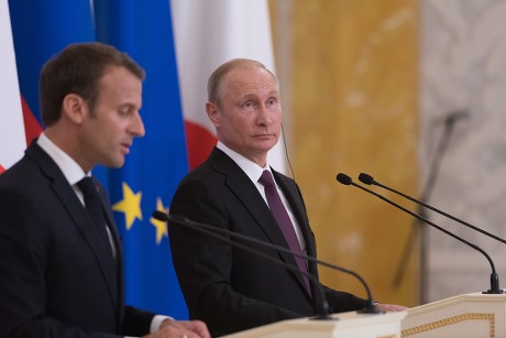 Emmanuel Macron Vladimir Putin Editorial Stock Photo - Stock Image ...