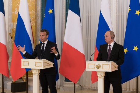 Emmanuel Macron Vladimir Putin Editorial Stock Photo - Stock Image ...