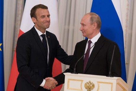 Emmanuel Macron Vladimir Putin Editorial Stock Photo - Stock Image ...