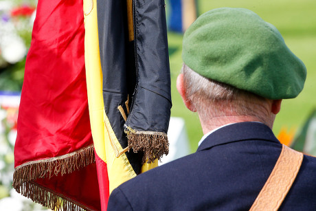 Color Bearer Stand Cemetery During Ceremony Editorial Stock Photo ...