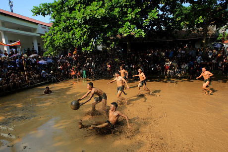Local Villagers Compete Mud Ball Wrestling Editorial Stock Photo ...