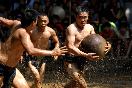 Local Villagers Compete Mud Ball Wrestling Editorial Stock Photo ...