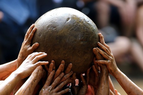 Villagers Carry Ball Made Jackfruit Wood Editorial Stock Photo - Stock ...