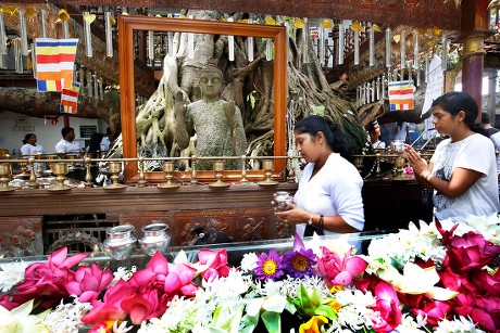 Sri Lankan celebrate Poya Day or Full Moon Day, Colombo, Sri Lanka - 29 ...