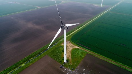 Aerial View Wind Turbine Damaged By Editorial Stock Photo - Stock Image ...