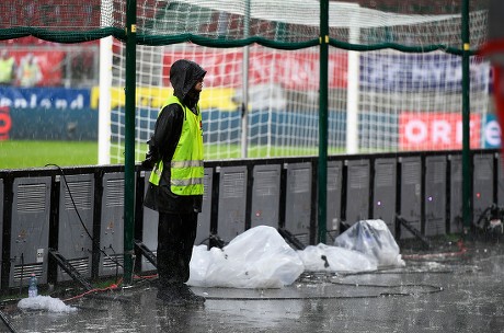 Security Guard Stands Rain Prior International Editorial Stock Photo ...