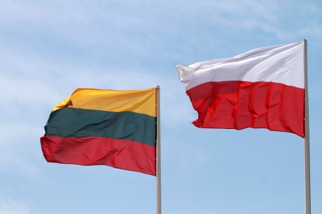 Lithuanian Polish Flags Orlen Lietuva Mazeikiai Foto de stock de ...