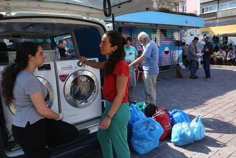 Volunteers Homeless People Wait Laundry Be Editorial Stock Photo ...