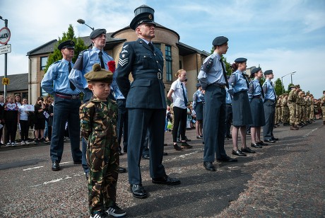 Child Stands Attention During Parade Outside Editorial Stock Photo ...